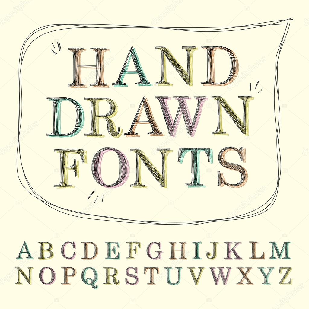 Colorful hand drawn fonts design Stock Vector Image by ©kchungtw #74077555