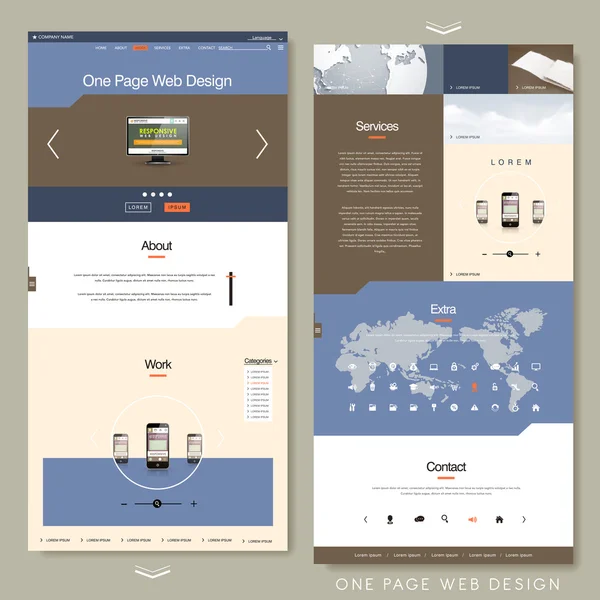 One page website template design with blurred background Stock Vector ...