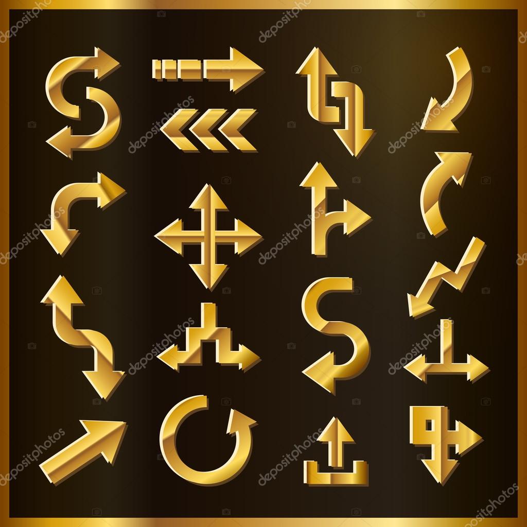 Luxury golden arrows set Stock Vector Image by ©kchungtw #75601253