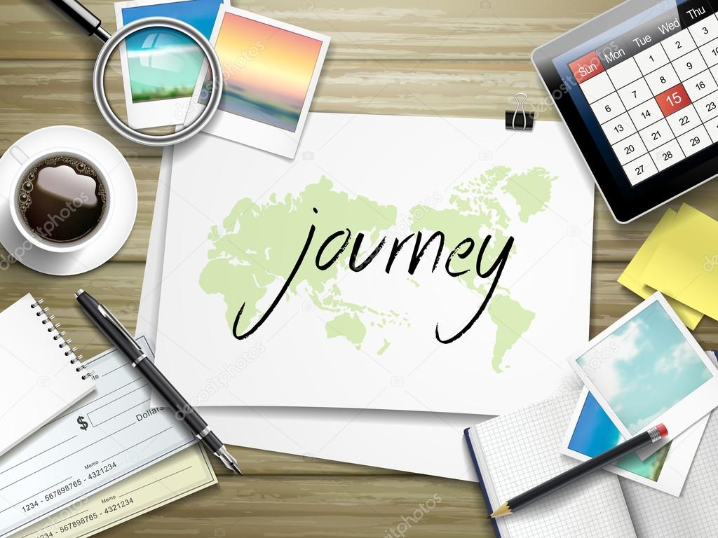 Journey word written on paper Stock Vector Image by ©kchungtw #78182820