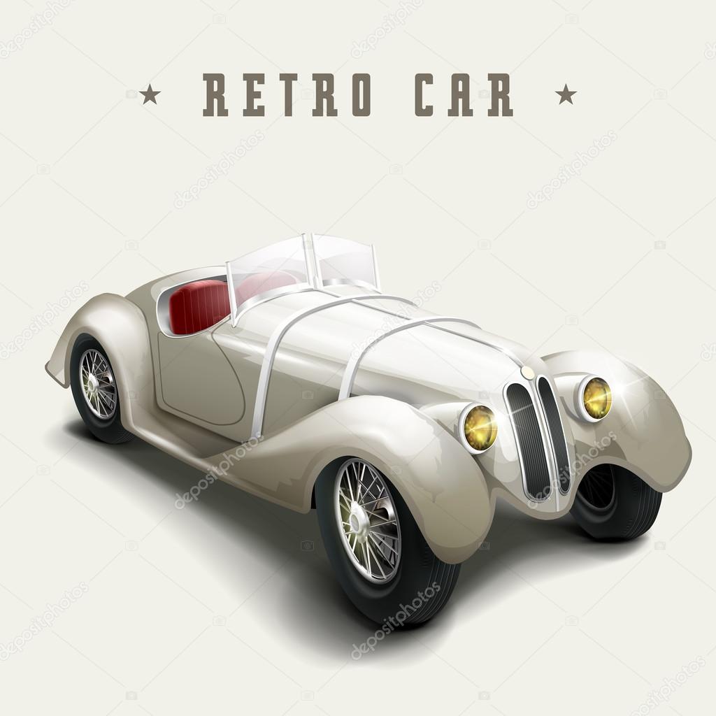 Retro pearl white car design Stock Vector by ©kchungtw 78192076