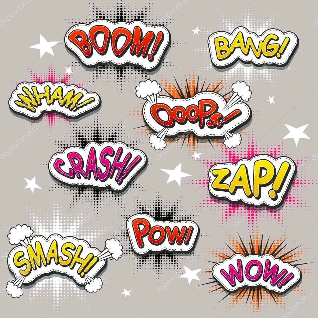 Vivid colorful comic sound effects set Stock Vector Image by ©kchungtw ...