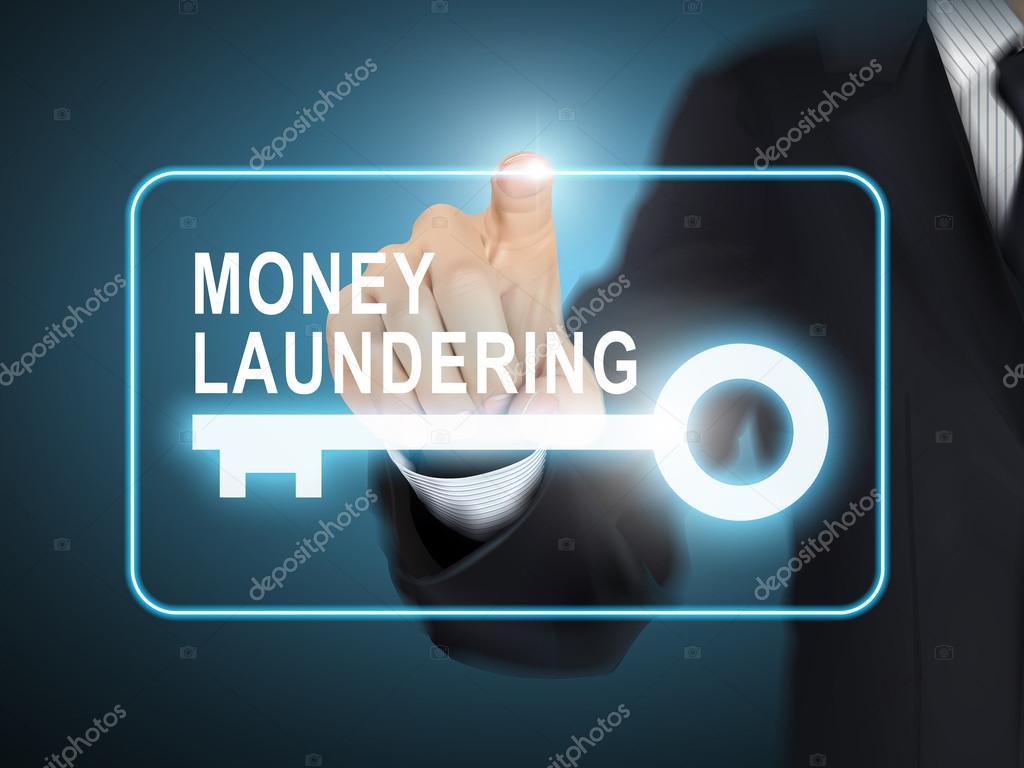 Male hand pressing money laundering key button Stock Vector Image by ...