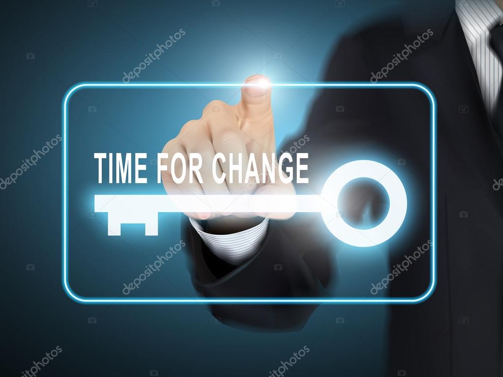 Male hand pressing time for change key button Stock Vector by ©kchungtw ...