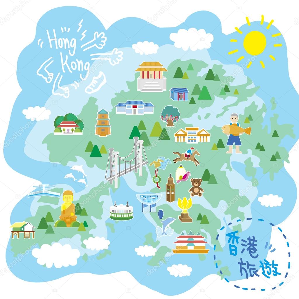 Mapa de viagem de Hong Kong imagem vetorial de kchungtw© 88023452