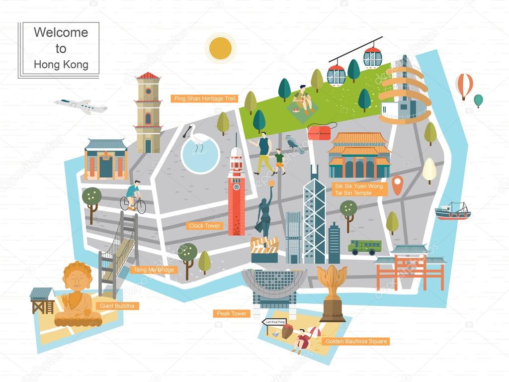 Hong Kong travel concept — Stock Vector © kchungtw #90245824