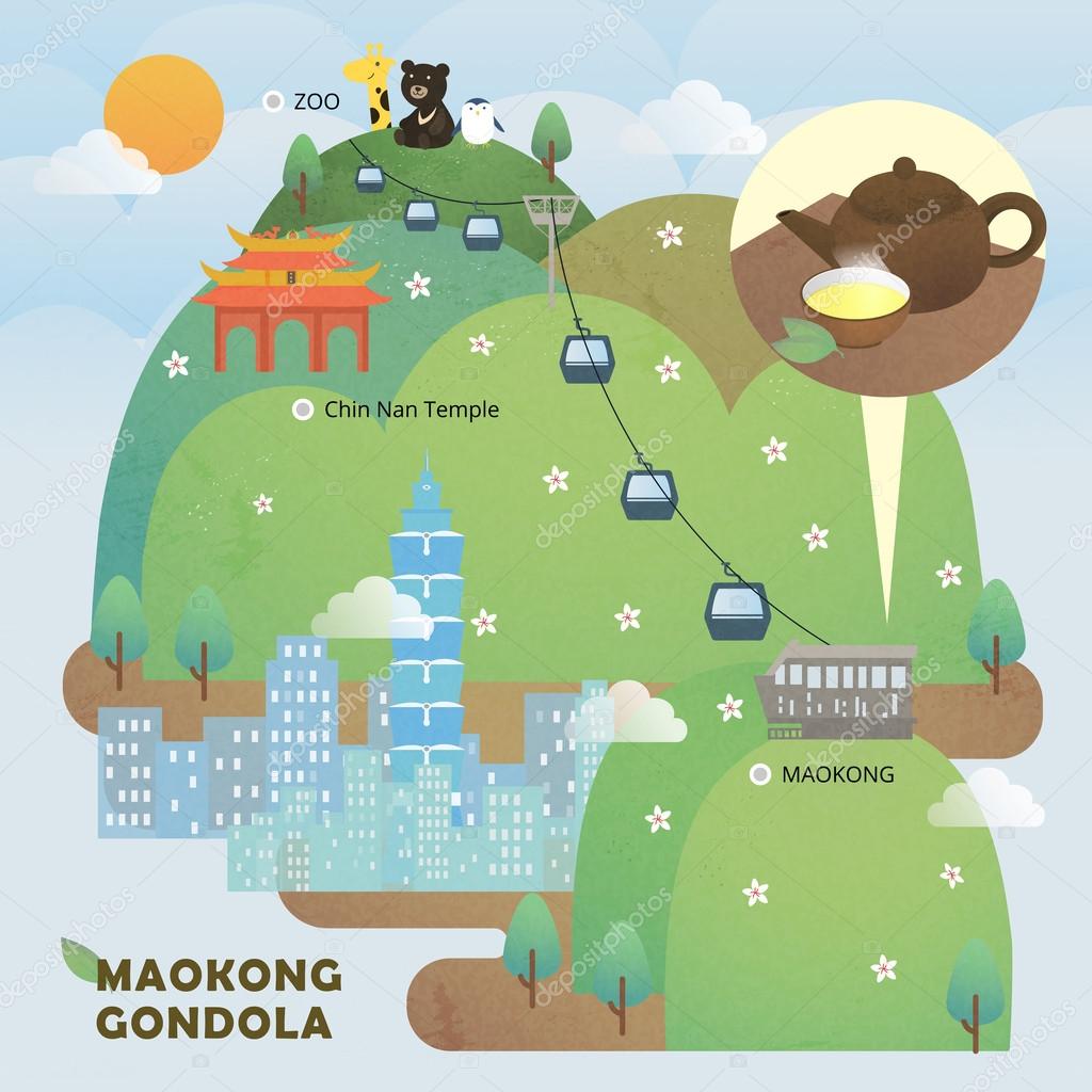 Taiwan Maokong scenery — Stock Vector © kchungtw #91560314