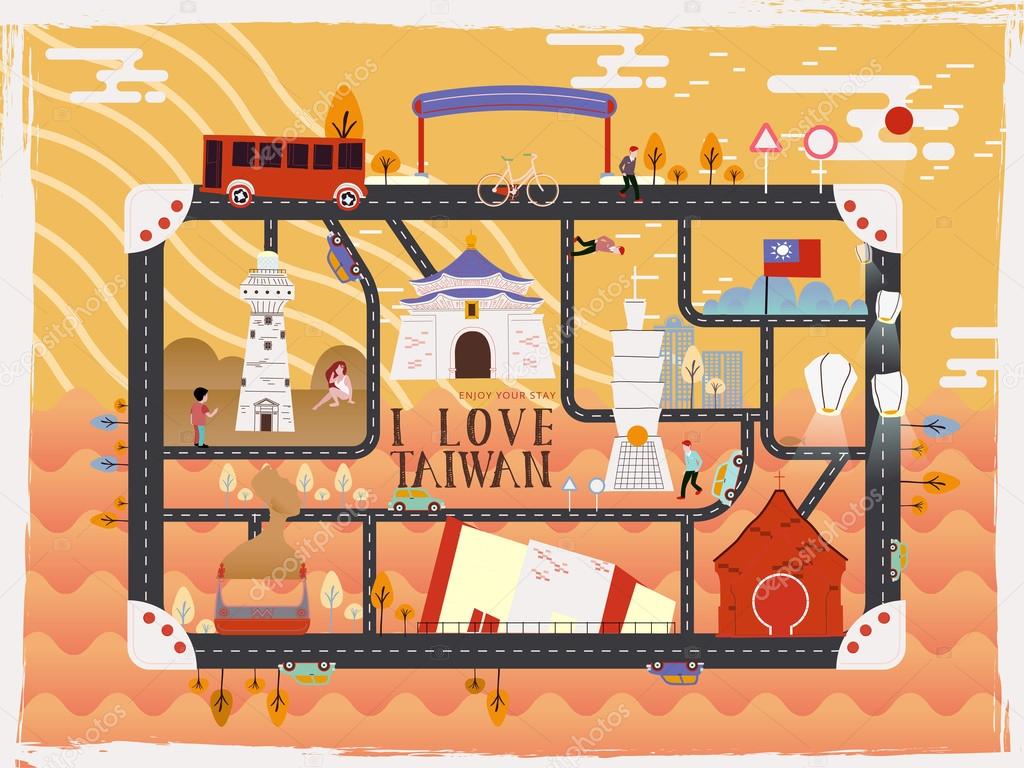 Taiwan travel elements Stock Vector Image by ©kchungtw #91560368