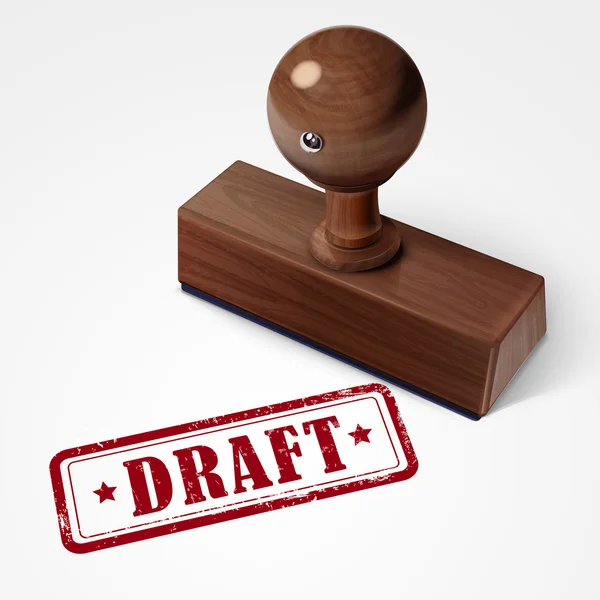 Stamp draft with red text on white Stock Vector Image by ©kchungtw ...