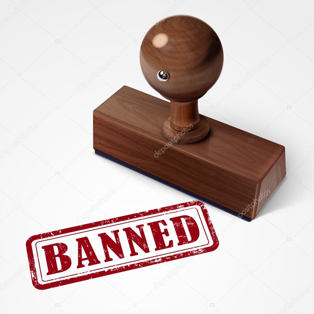 Stamp banned in red text on white Stock Vector Image by ©kchungtw #93155196