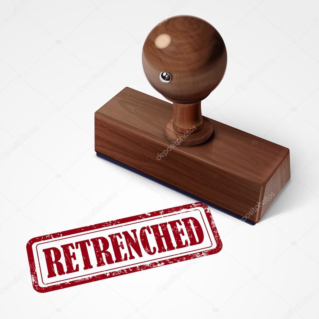 Stamp retrenched in red text on white Stock Vector Image by ©kchungtw ...