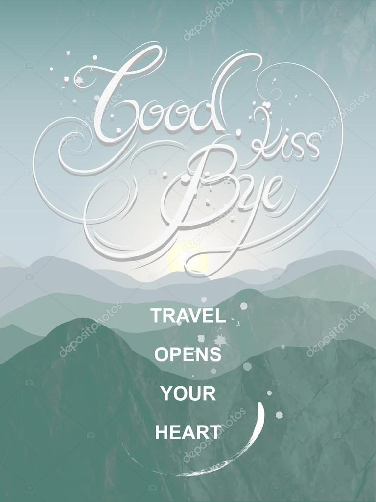 Graceful goodbye kiss calligraphy poster Stock Vector by ©kchungtw 97078758