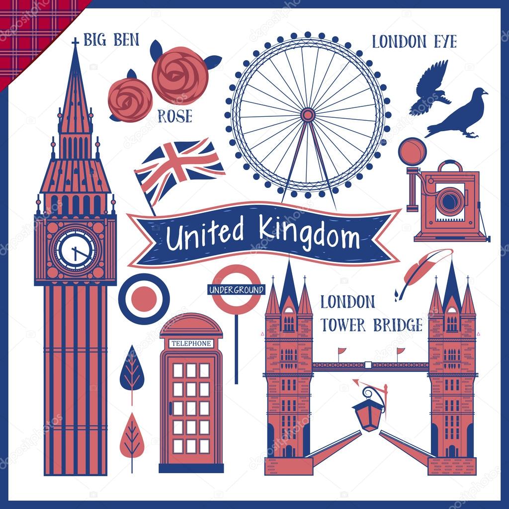United Kingdom travel impression collection — Stock Vector © kchungtw ...