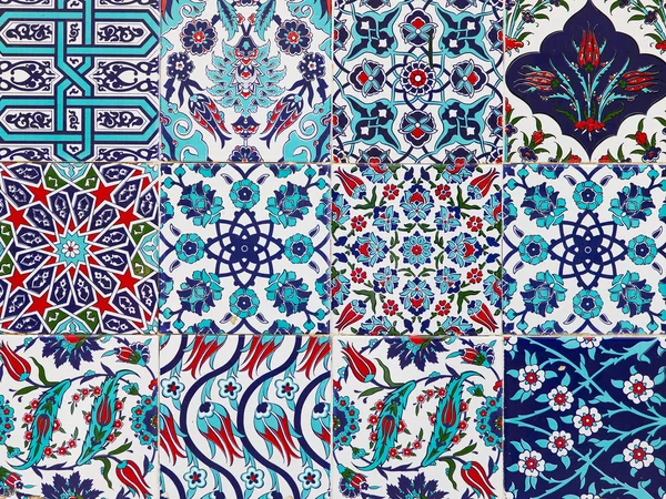 Handmade Turkish Blue Tiles on the wall in Istanbul City, Turkey Stock ...