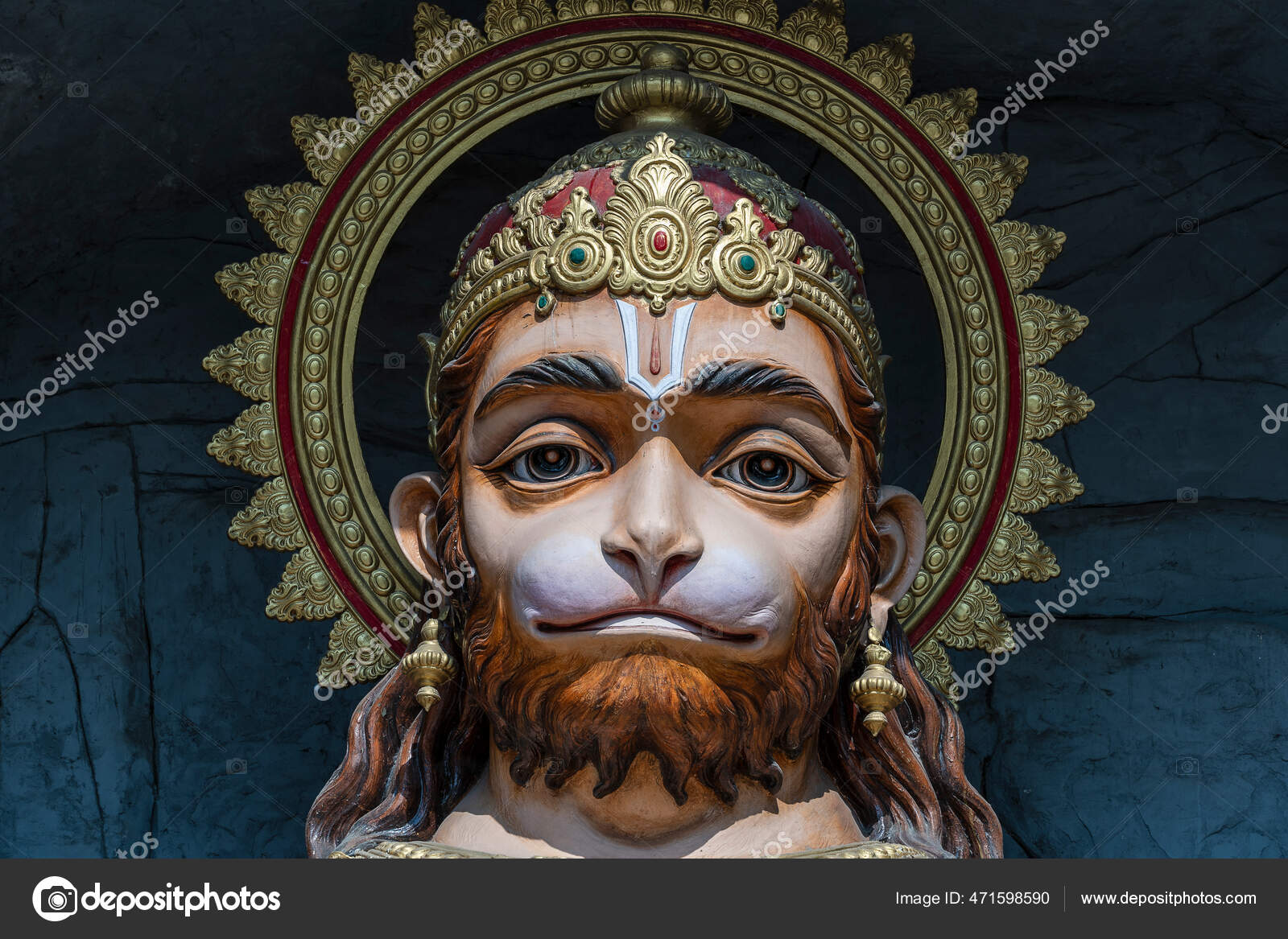 Dios Señor Hanuman Cara De Mono Dios Del Poder, Señor Hanuman Y Sus