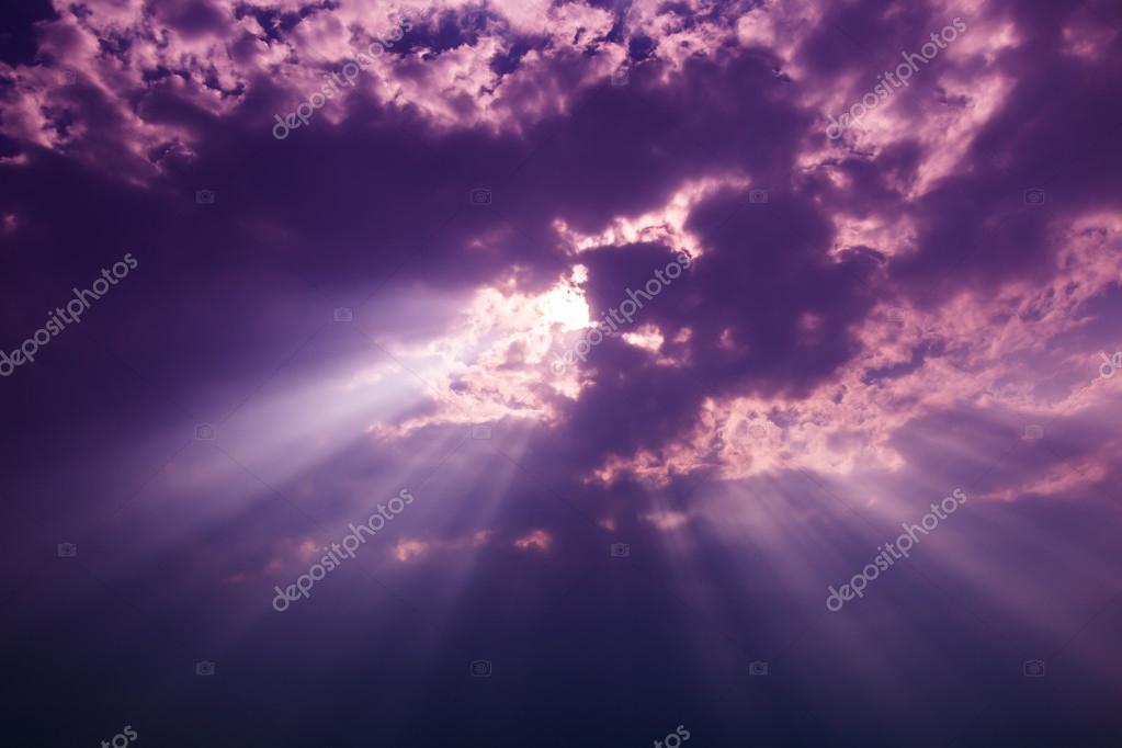 Rays of light shining through dark clouds Stock Photo by ©Deerphoto ...