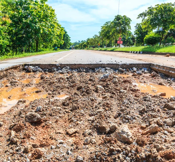 Pothole road Stock Photos, Royalty Free Pothole road Images | Depositphotos