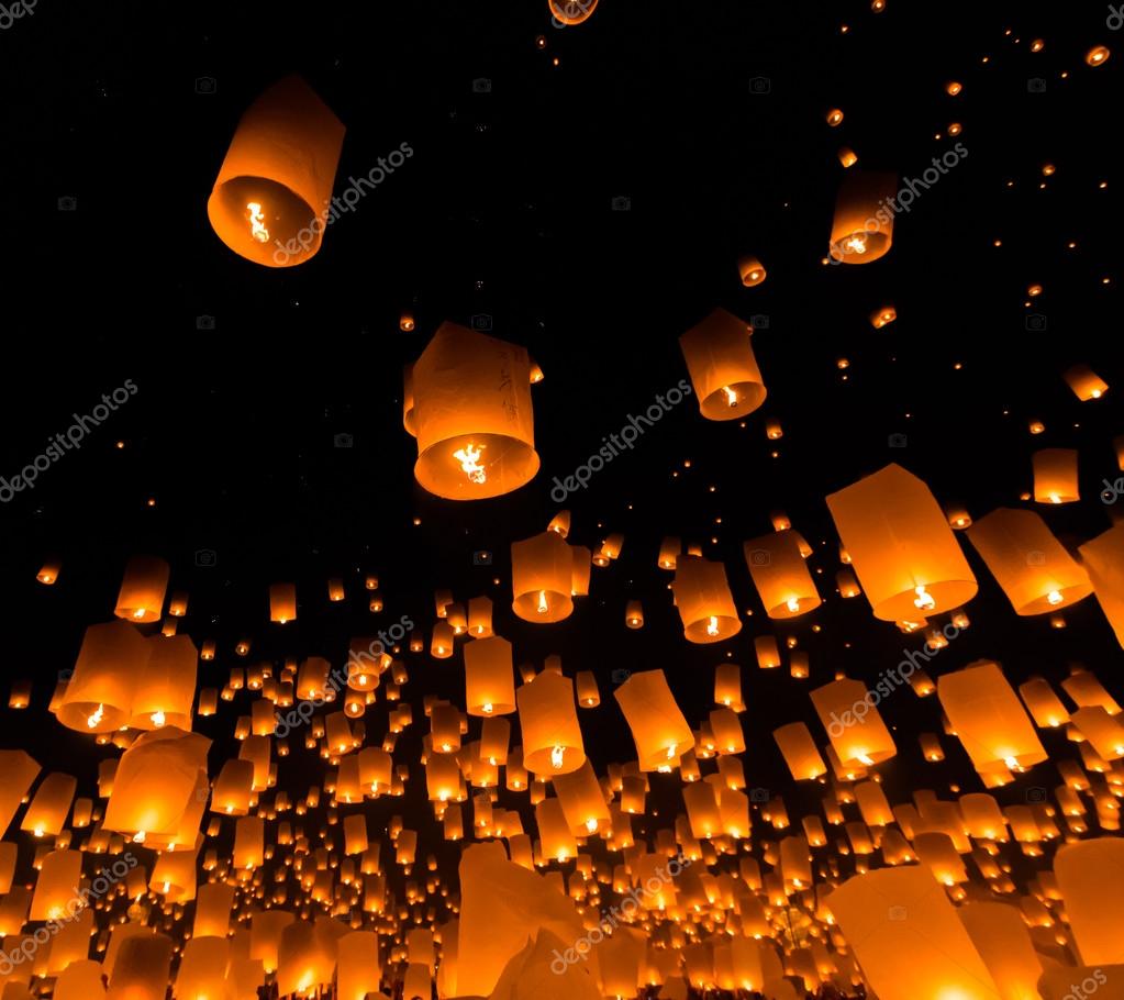 Floating lanterns at Thailand Stock Photo by ©Deerphoto 76907971