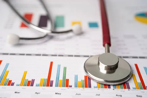 Stethoscope Charts Graphs Spreadsheet Paper Finance Account Statistics ...