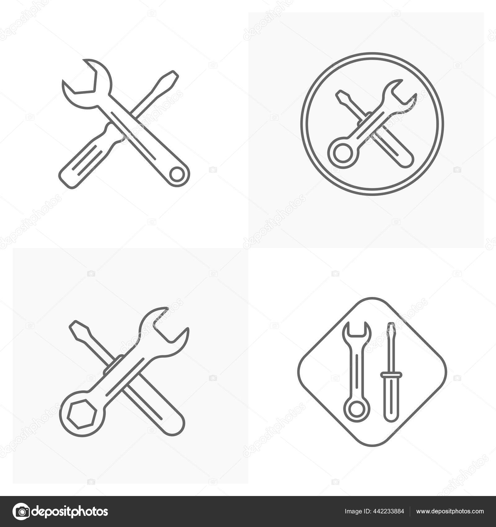 Set Technical Icon Vector Engineering Simple Icon Template Creative ...
