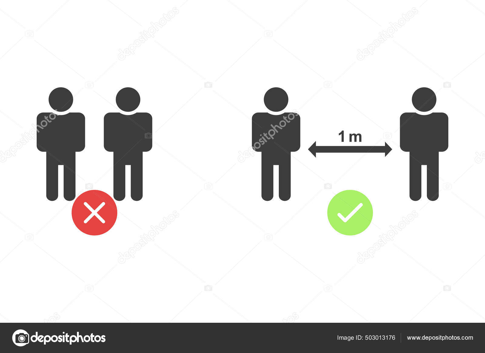 Keep Your Distance Illustration Vector Flat Design Stock Vector by ...