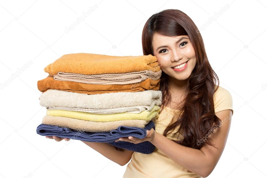 Woman with laundry Stock Photo by ©odua 59437799
