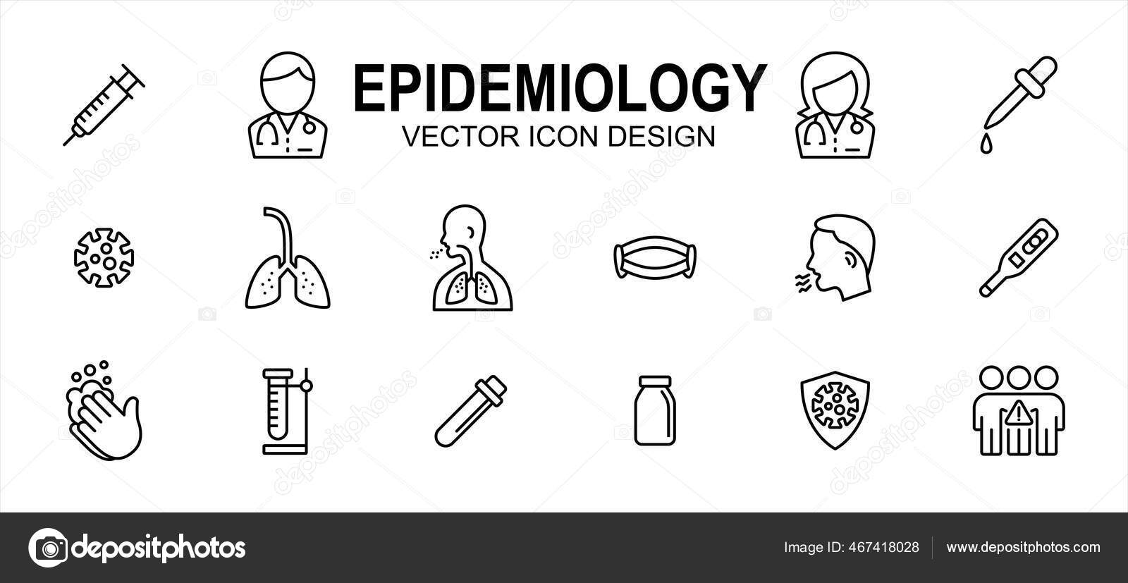 Simple Set Epidemiology Contagious Disease Related Vector Icon User ...