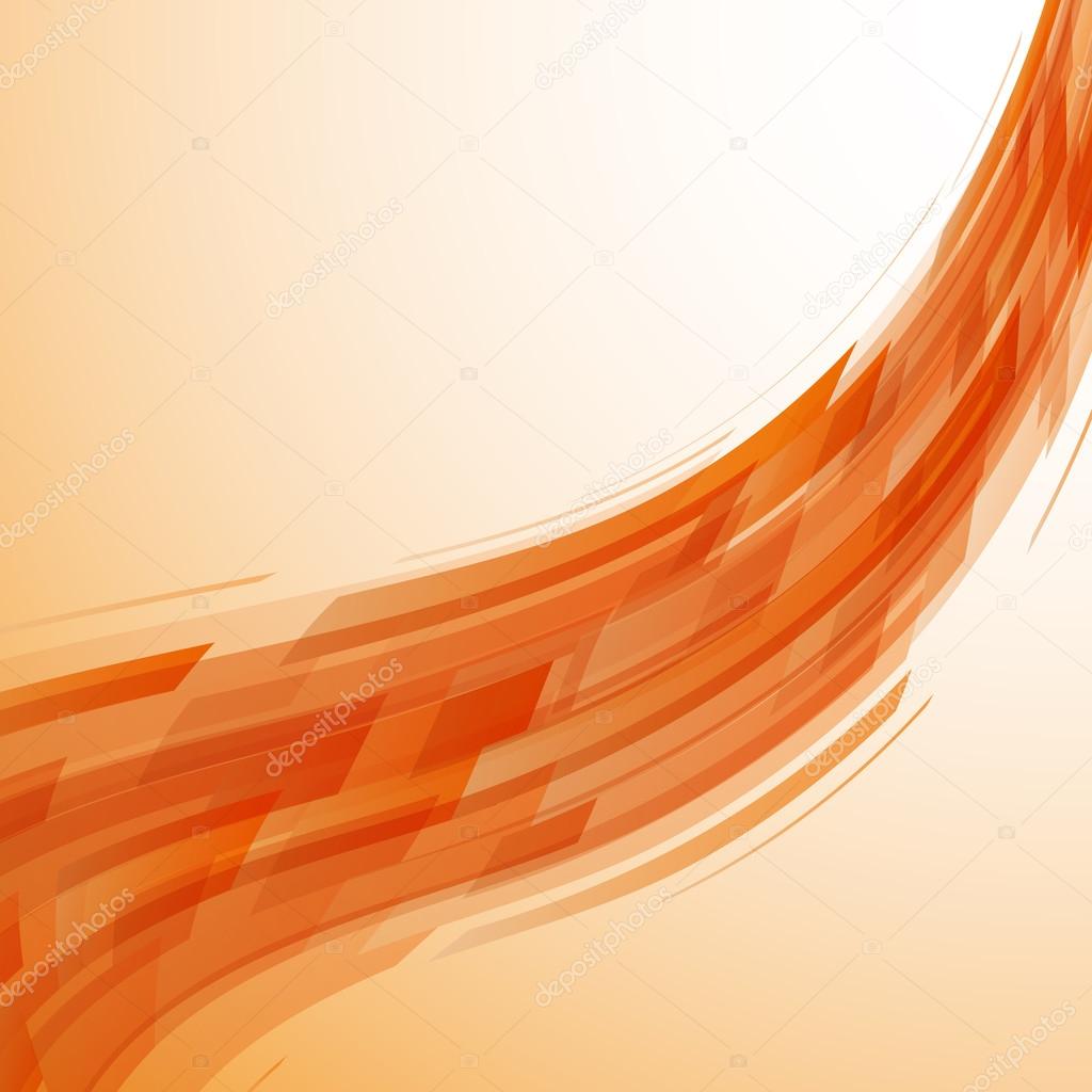 Fondo abstracto de la tecnología de onda naranja Vector de stock ...