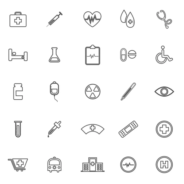 Medical line icons with reflect on white background Stock Vector Image ...