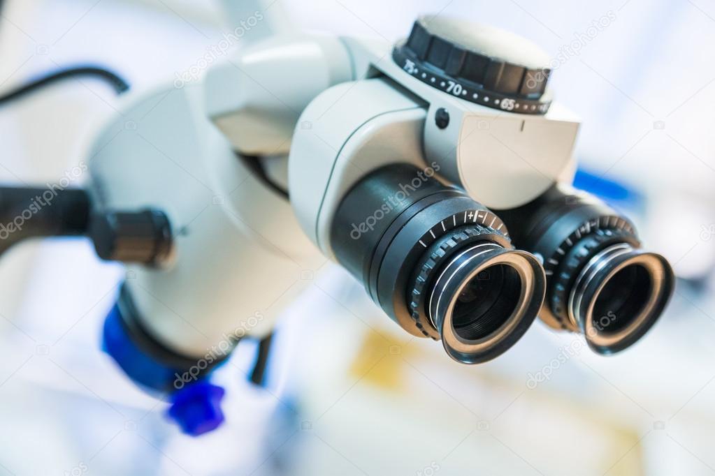 Closeup medical microscope Stock Photo by ©mishoo 73045485