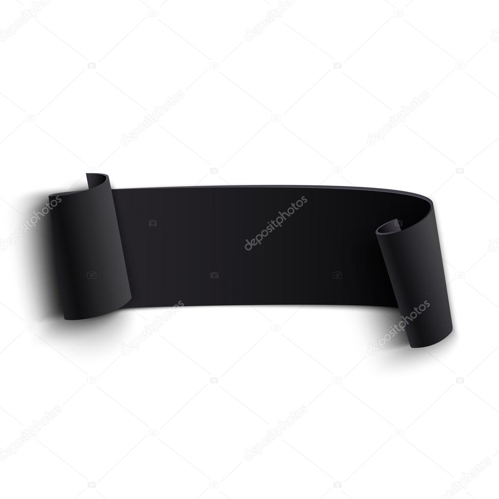 Black realistic curved paper banner — Stock Vector © Aleksandrsb #59601767