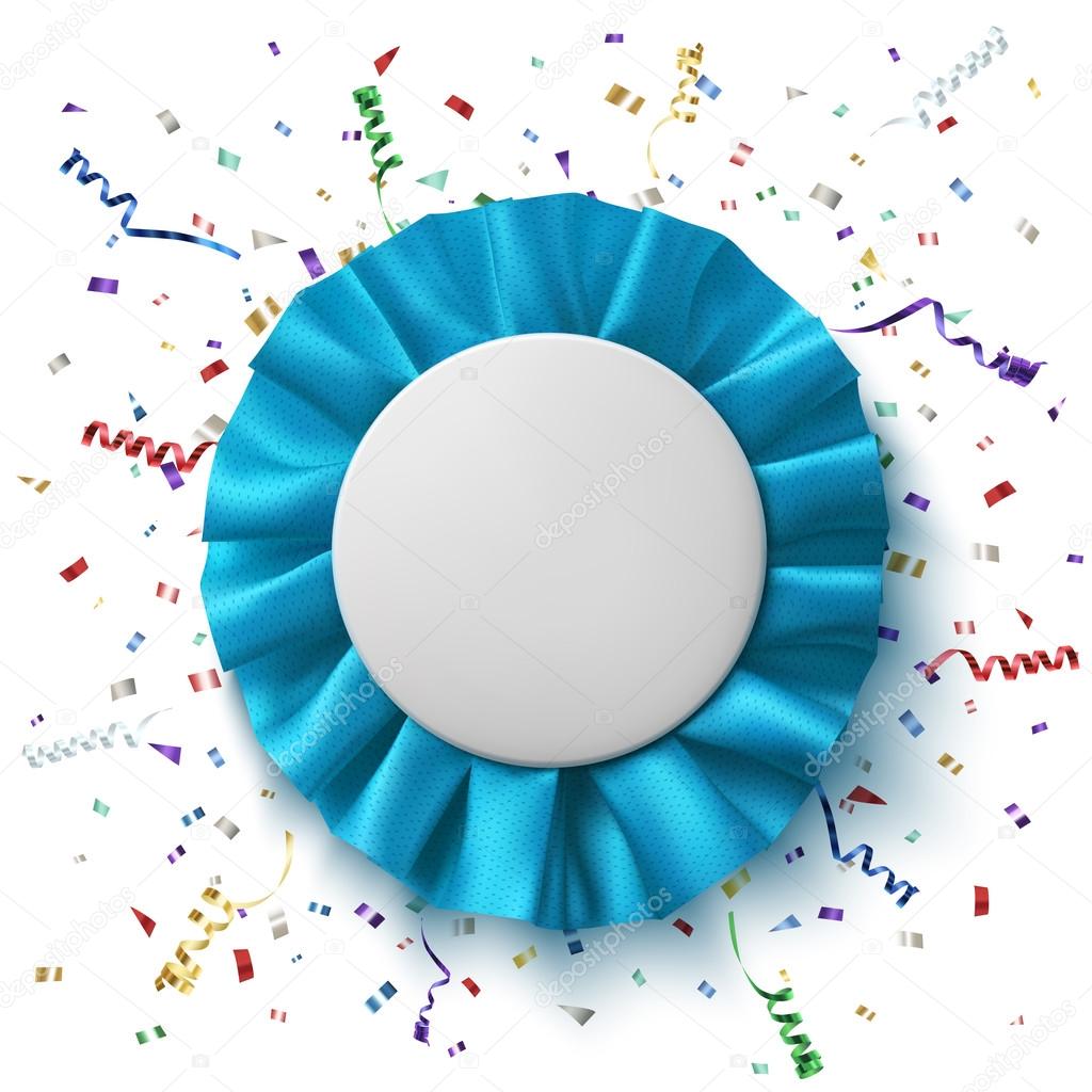 Blank, realistic blue fabric award ribbon. Stock Vector Image by ...