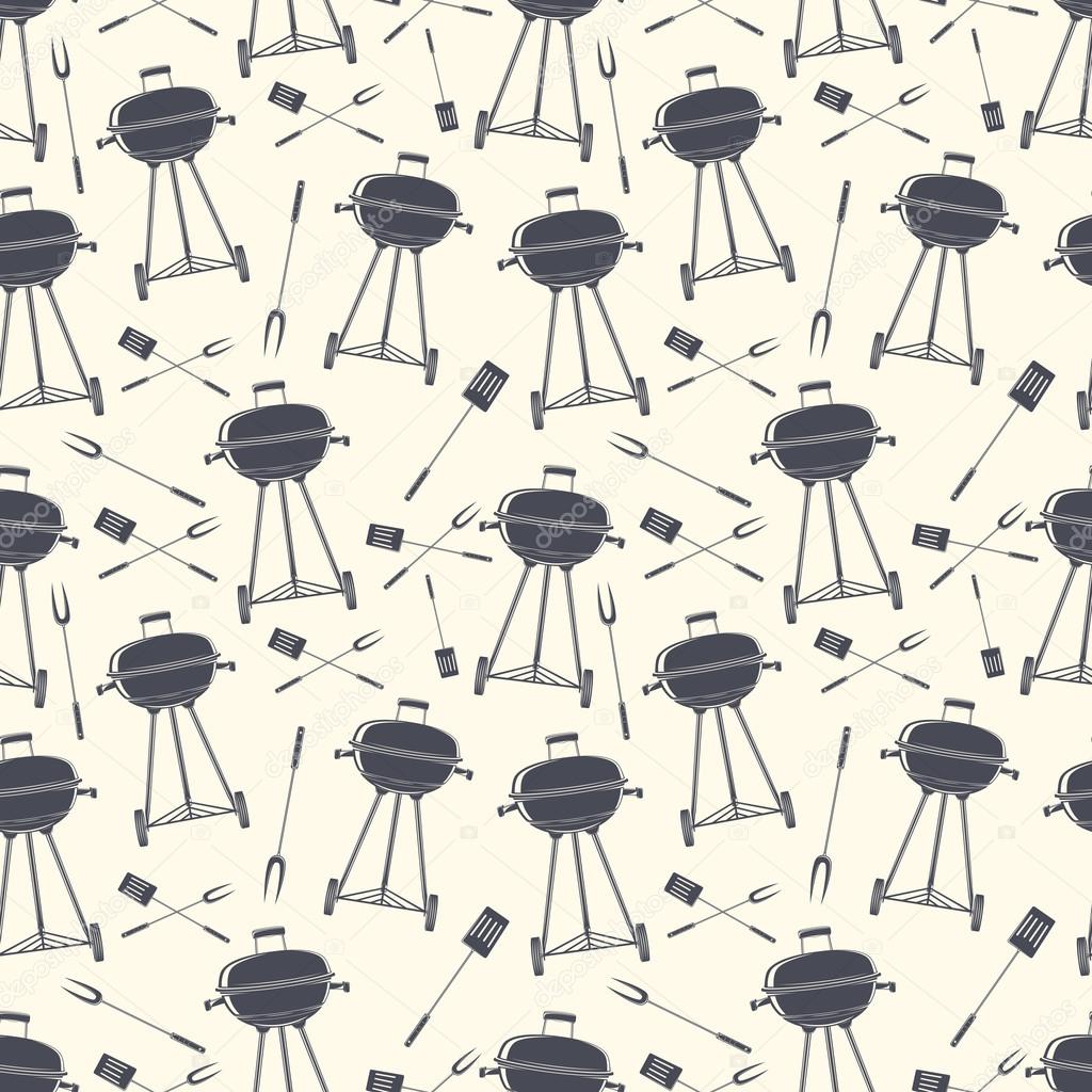 Retro BBQ grill, seamless pattern. Stock Vector Image by ©Aleksandrsb ...