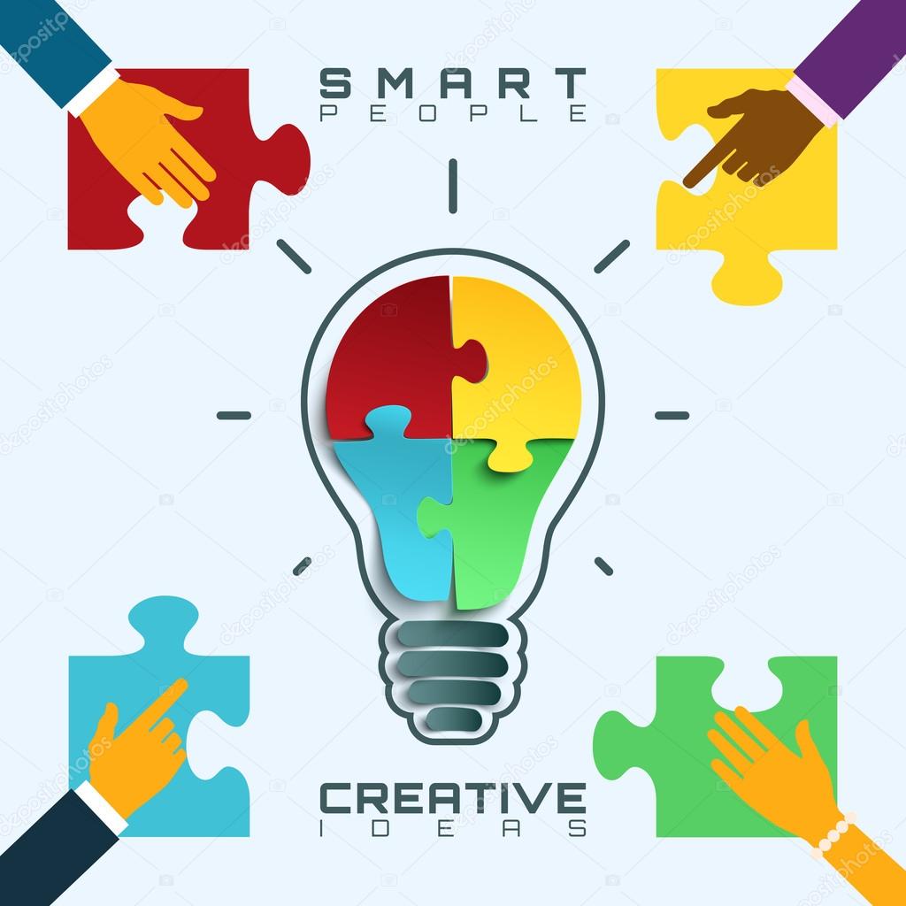 Smart people, bright ideas conceptual business background. Stock Vector ...