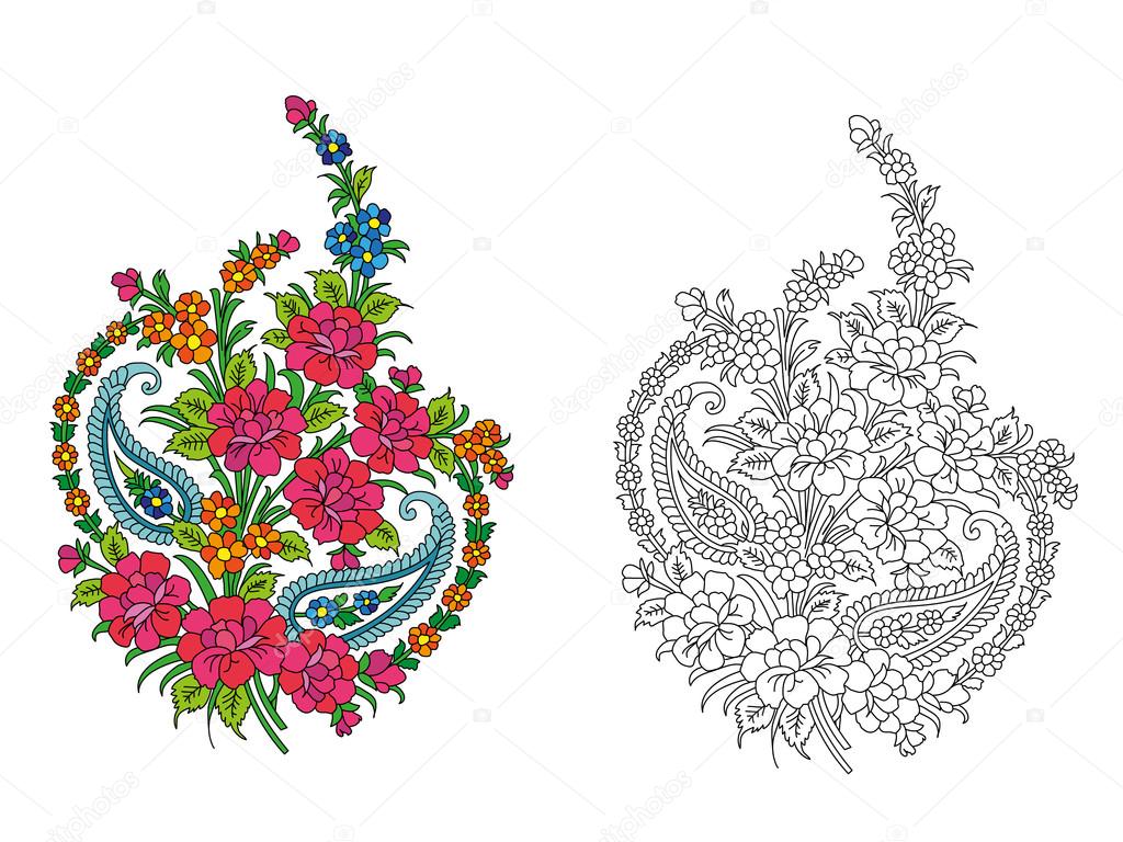 Indian textile motif Stock Vector Image by ©morrmota #108742202