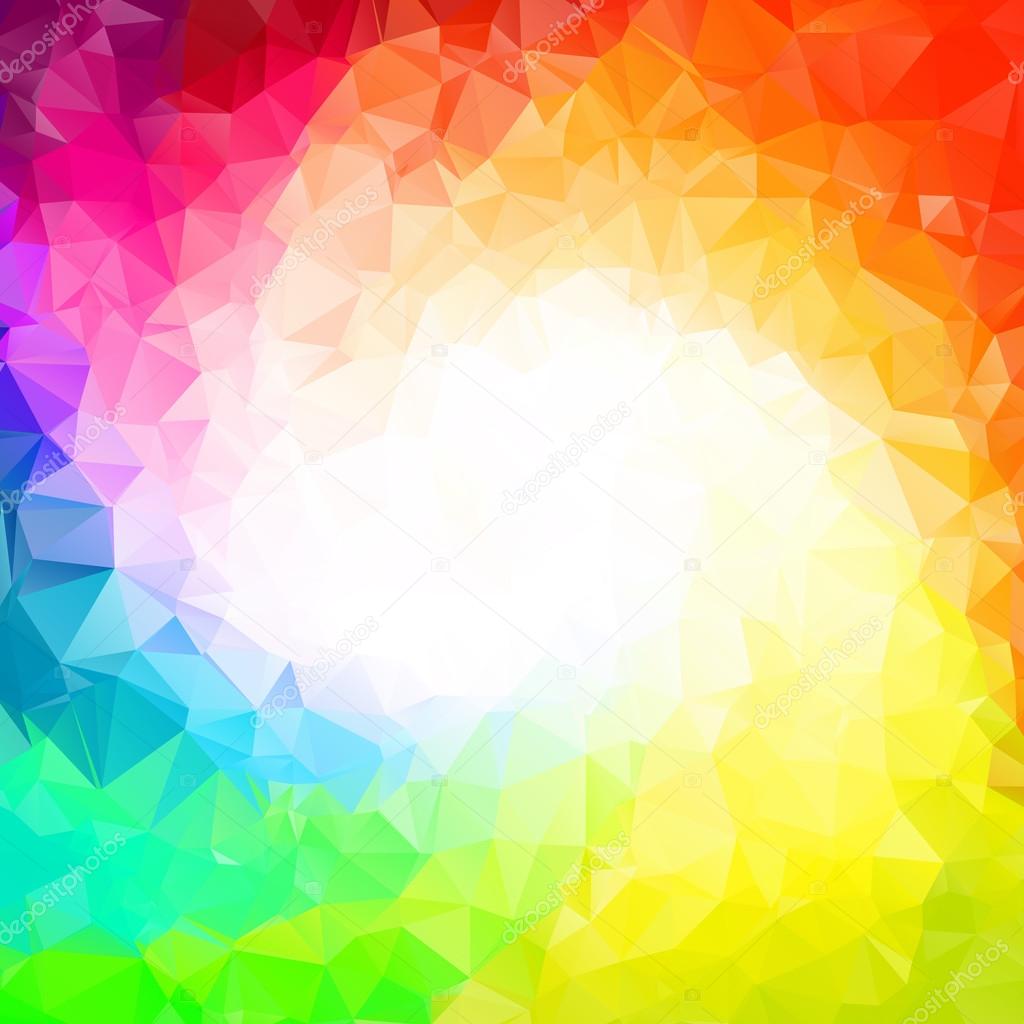 Colorful swirl rainbow polygon around white Stock Vector Image by ...
