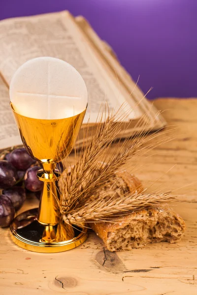 Holy communion bread and grapes — Stock Photo © yeti88 #60281705
