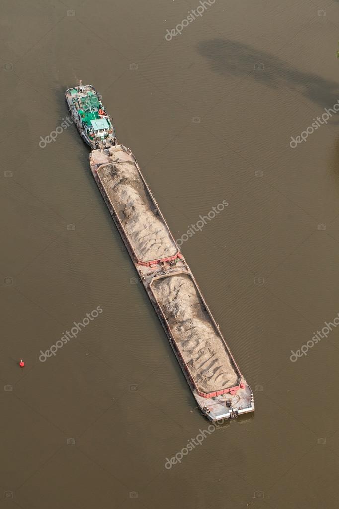 Aerial view of a river barge — Stock Photo © yeti88 #73806023