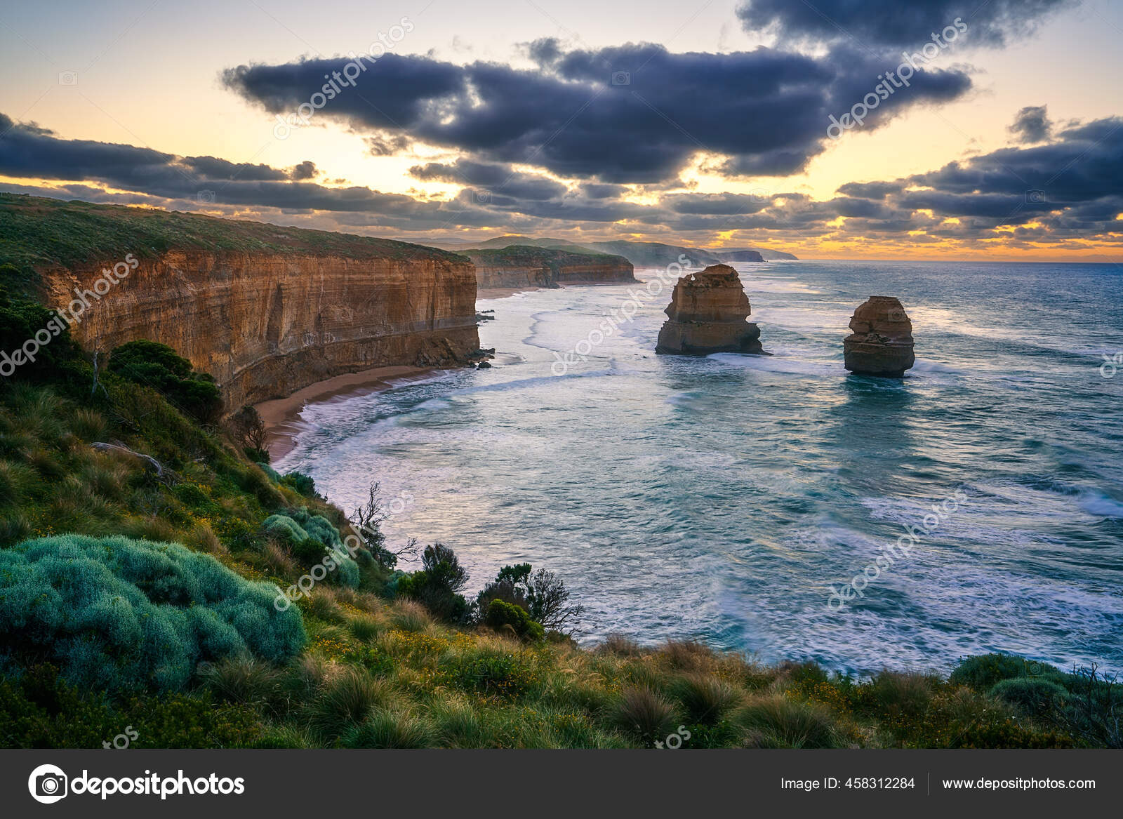 Famous Gibson Steps Sunrise Twelve Apostles Great Ocean Road Victoria ...