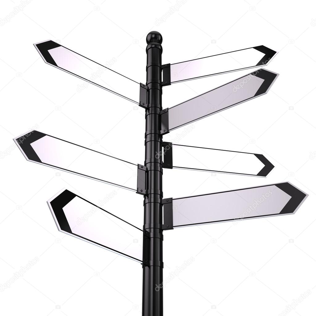 Blank direction road signs isolated on white — Stock Photo © Sashkin7 ...