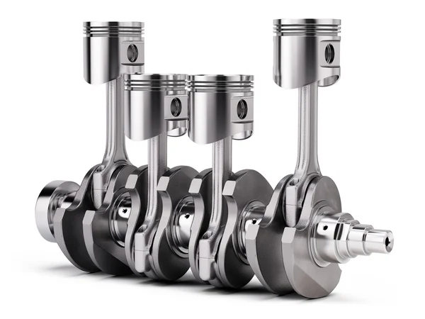 zuigers en krukas. vier-cilinder motor — Stockfoto © maxxyustas #9933194