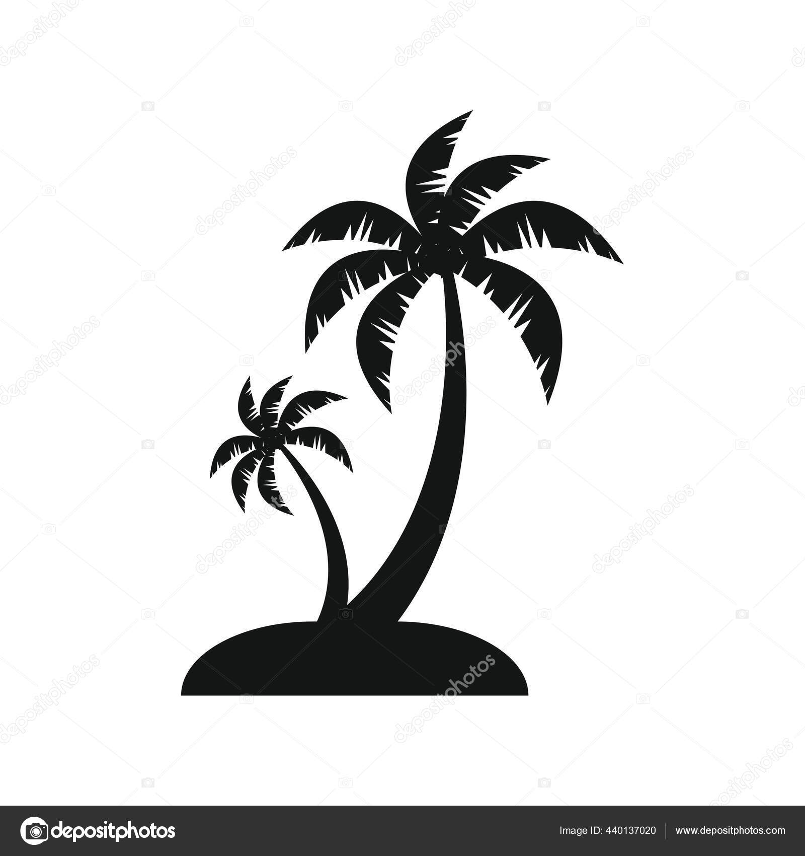 Coconut Tree Icon Design Template Vector Isolated Illustration Stock ...