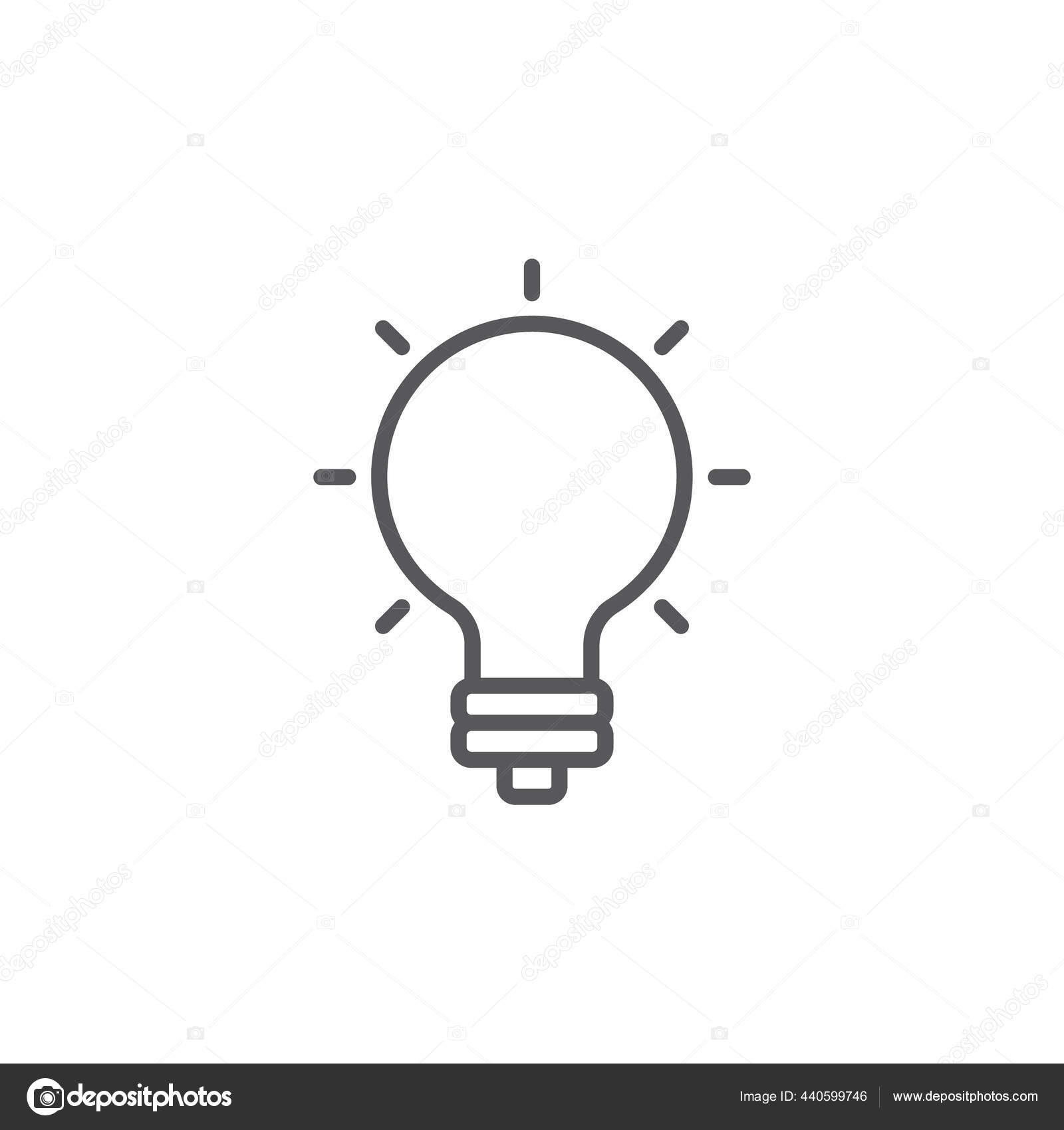 Light Bulb Line Icon Vector Isolated White Background Stock Vector by ...