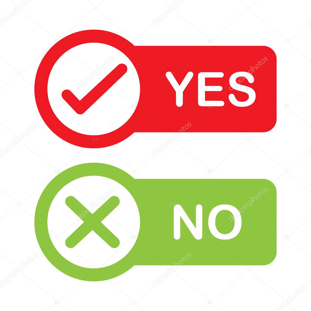 Sí y No marca de verificación icono símbolo vector 2023