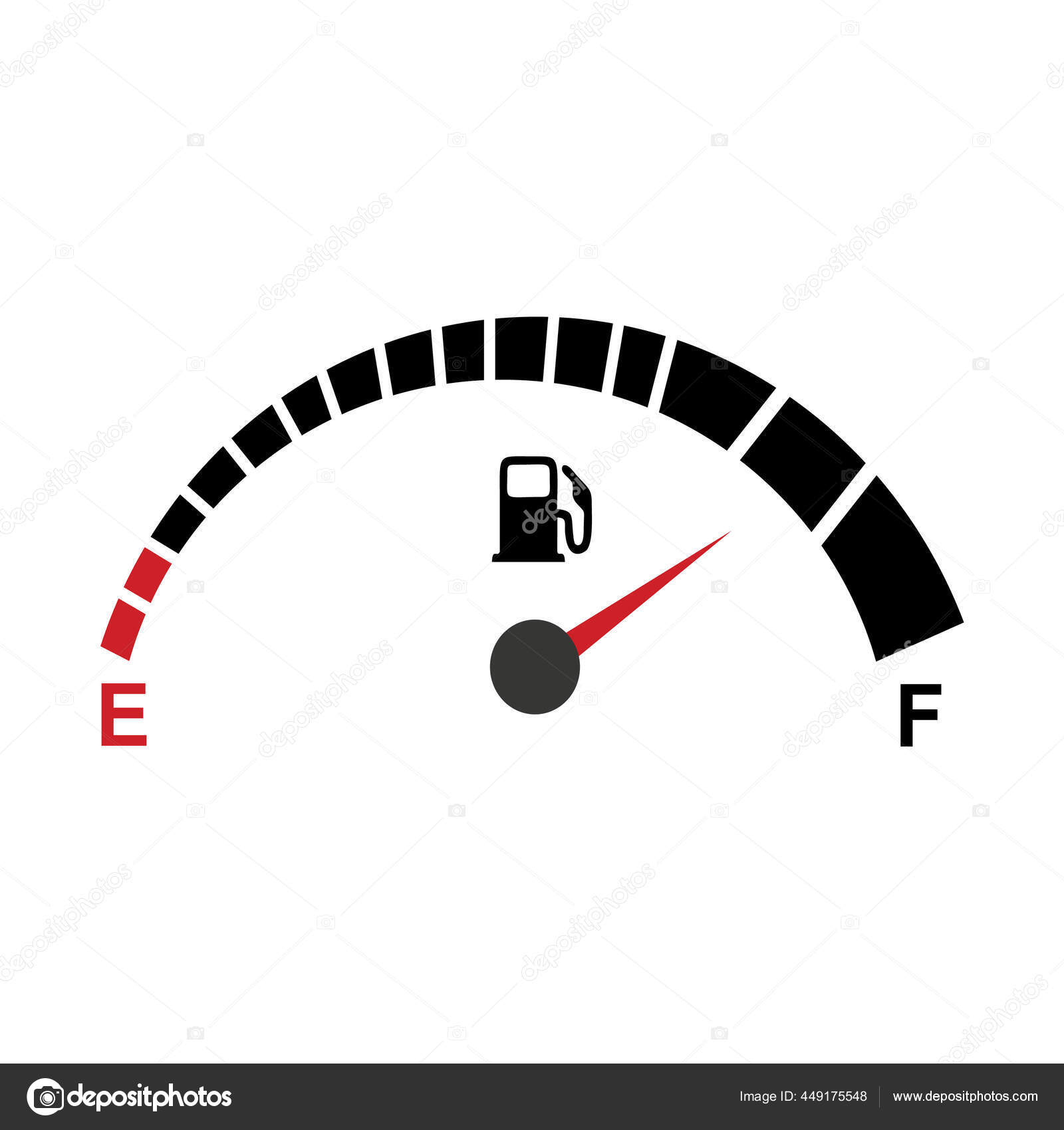 Fuel Gauge Indicator Isolated White Background Stock Vector by ...