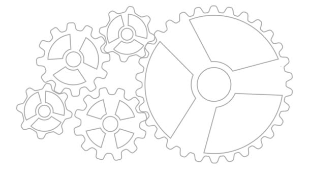 Rotating Outline Gear Mechanism. Abstract Gears Animated Background ...