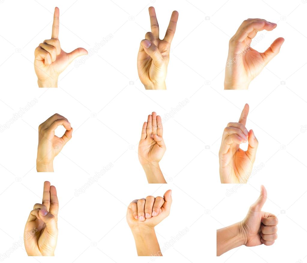 Finger Spelling The Alphabet In American Sign Language (ASL). Stock ...