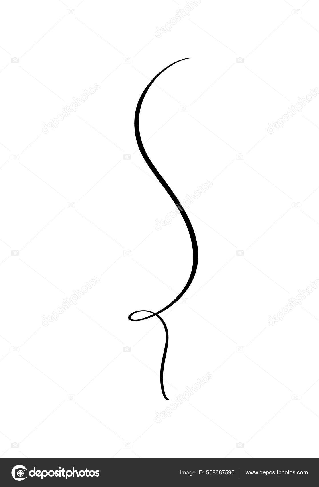 Vector vintage vertical line calligraphy divider and separator, swirl ...