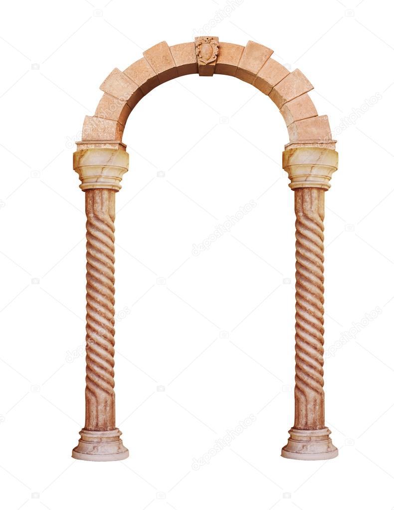 Greek columns and arch isolated on white ⬇ Stock Photo, Image by ...