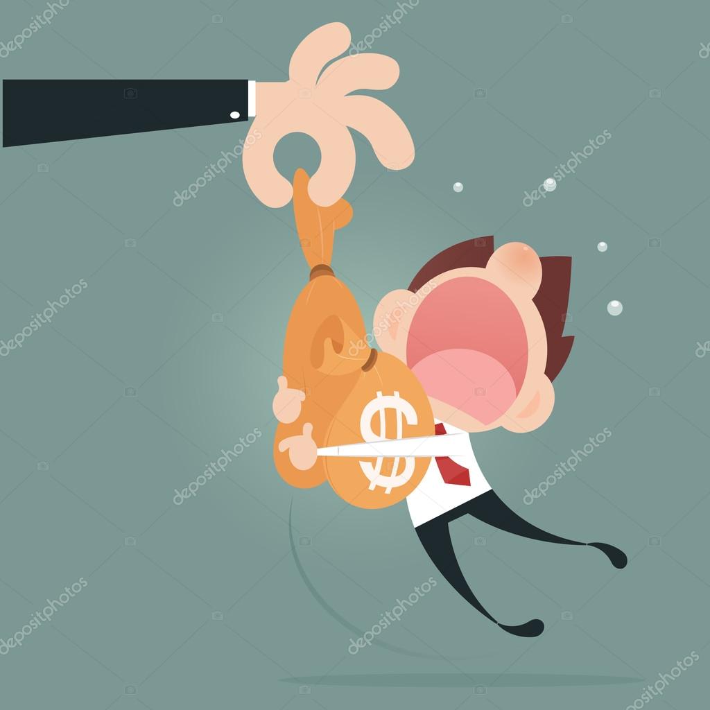 Hand grabbing money bag Stock Vector by ©Tharakorn 81073888